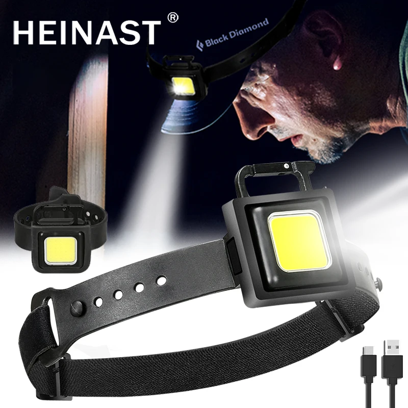 Mini Multifunction Headlamp Removable Working Light Rechargeable Built ...
