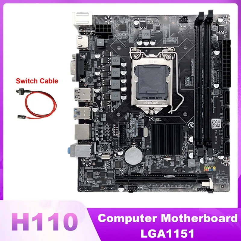 H110 Computer Motherboard Lga1151 Motherboard Supports Core I3 I5 I7 Series Cpu Supports Ddr4 ...