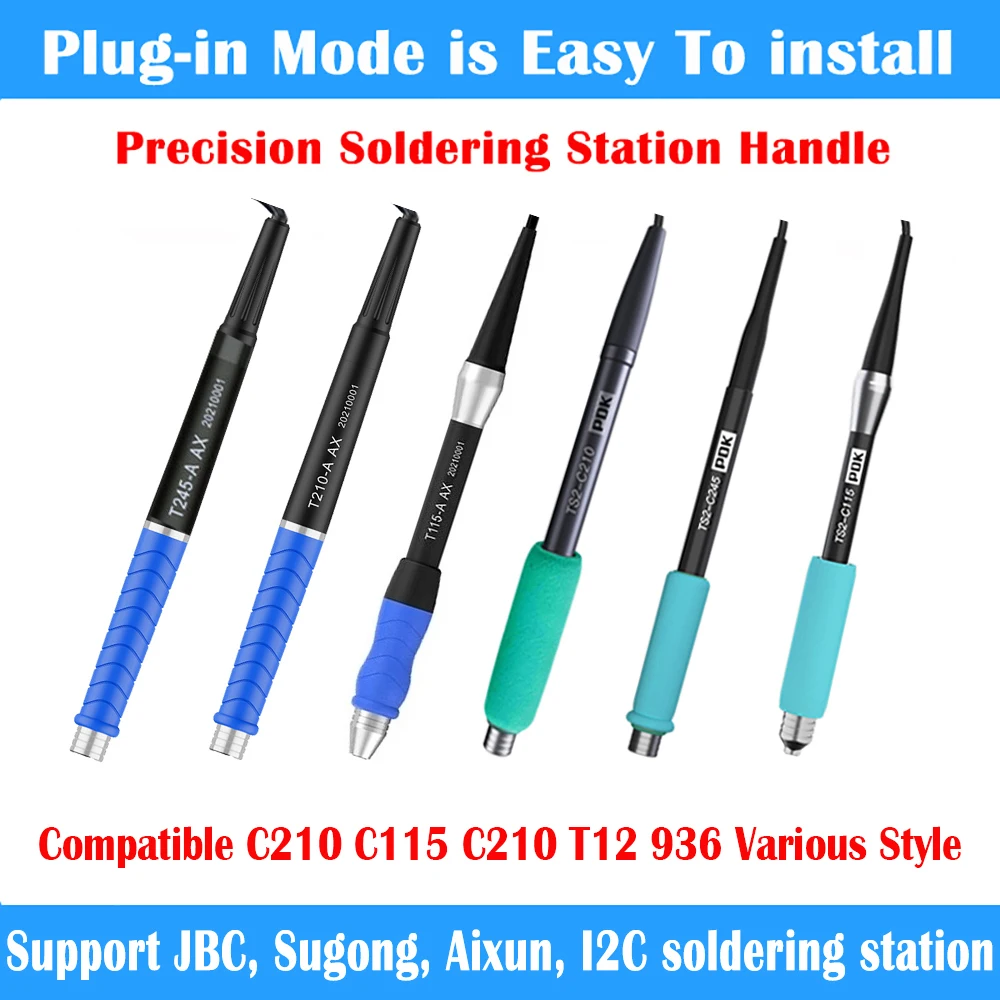JCID Aixun Soldering Station Handle For T115 T210 T245 T12 936 Solder Station Compatible I2C/JBC ...