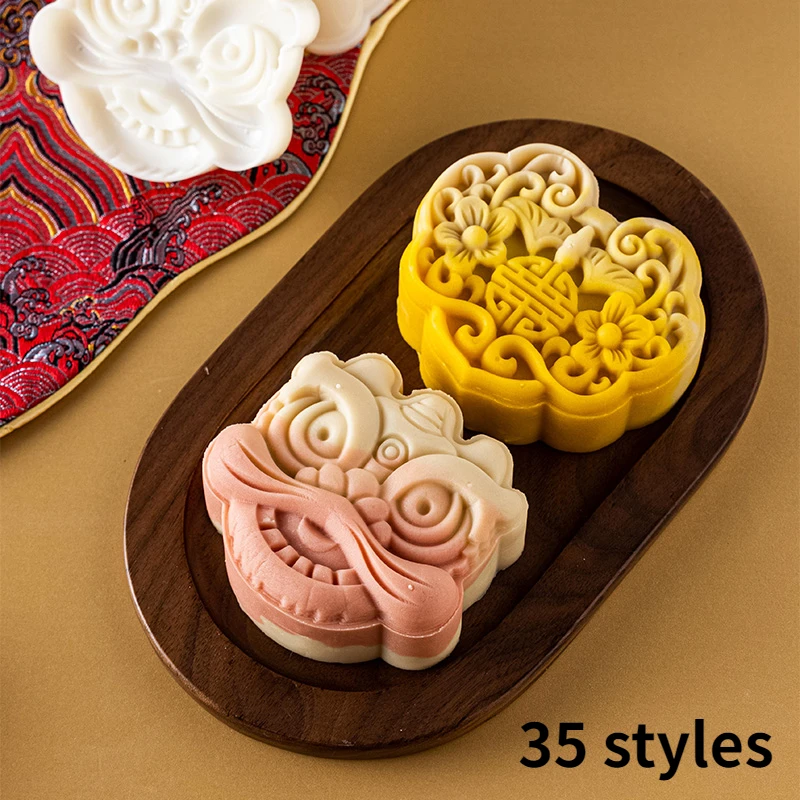 3d mooncake molde 50g/75g padrões de leão de estilo de maré nacional ...