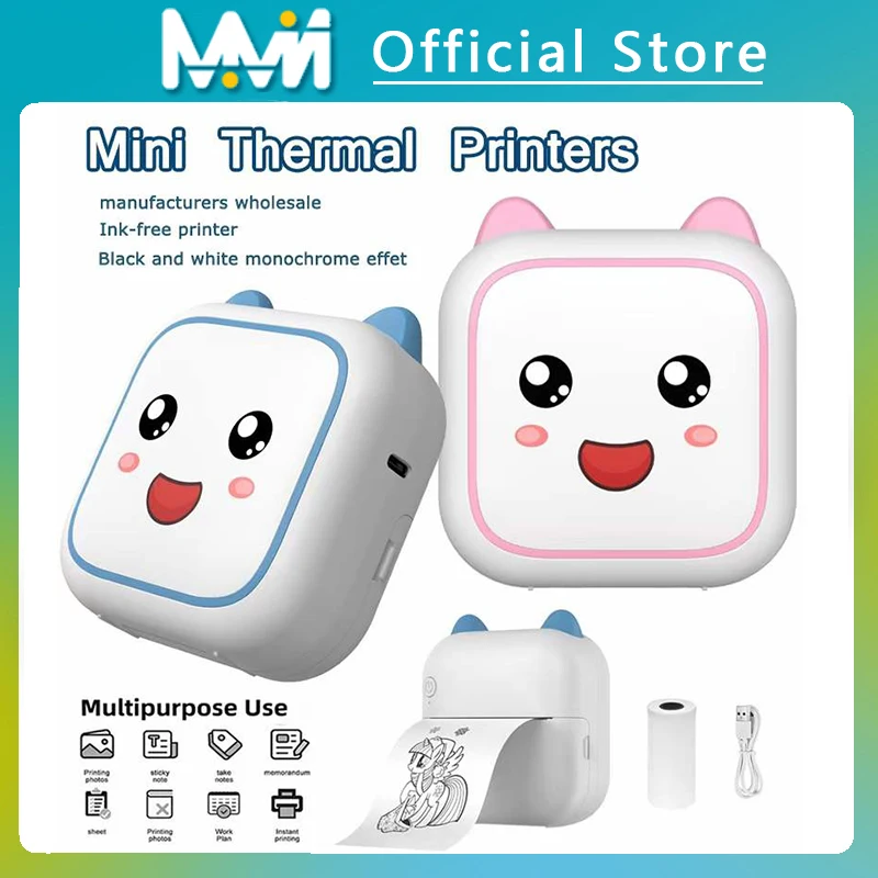 Mini-Pocket-Printer-Cute-Cat-Bluetooth-Thermal-Wireless-Photo-Fast ...