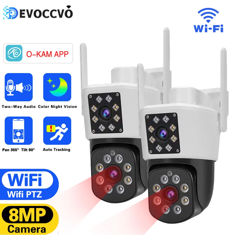 8MP-4K-Dual-Lens-Wifi-PTZ-Camera-Smart-Home-Night-Vision-Dual-Screen ...