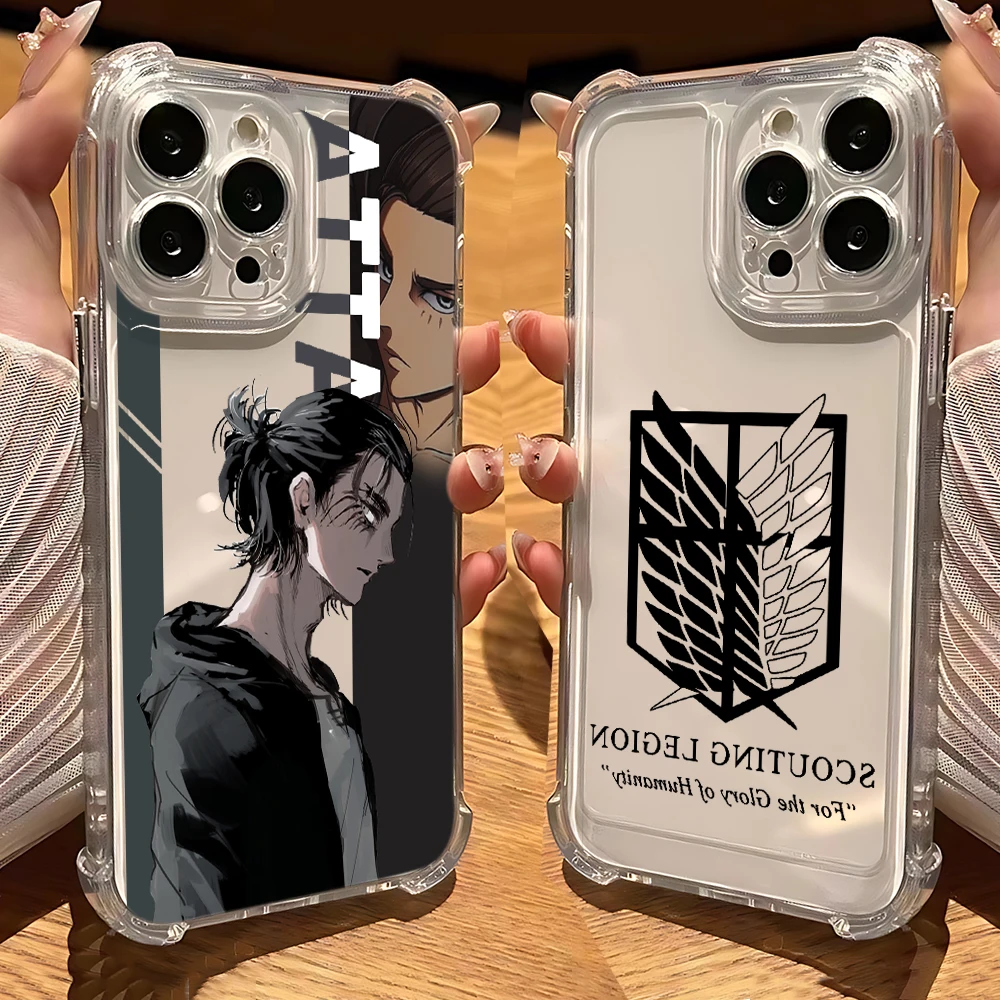 hot Anime New Attack on Titan Phone Case For iPhone 16 15 14 13 12 11 ...