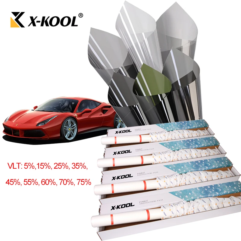 X-KOOL 50cmX4m HD Car Window Nano Ceramic Tint Film VLT5%-75% High Heat ...