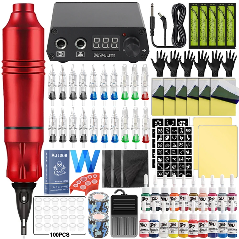 Complete-Tattoo-Machine-Kits-Rotary-Tattoo-Pen-Set-with-Tattoo-Power ...