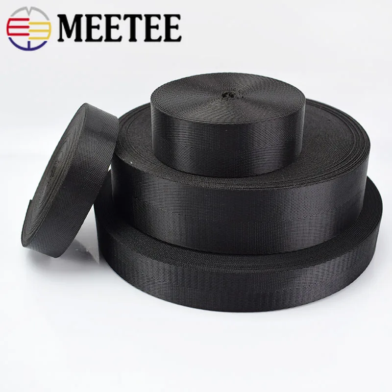 5Meters-Nylon-Black-Webbing-Tape-20-25-32-38-50mm-Herringbone-Pattern ...