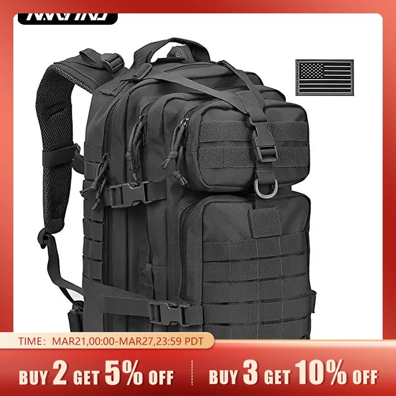 Military Tactical Backpack 3 Day Assault Pack Army Molle Bag 38/45L ...