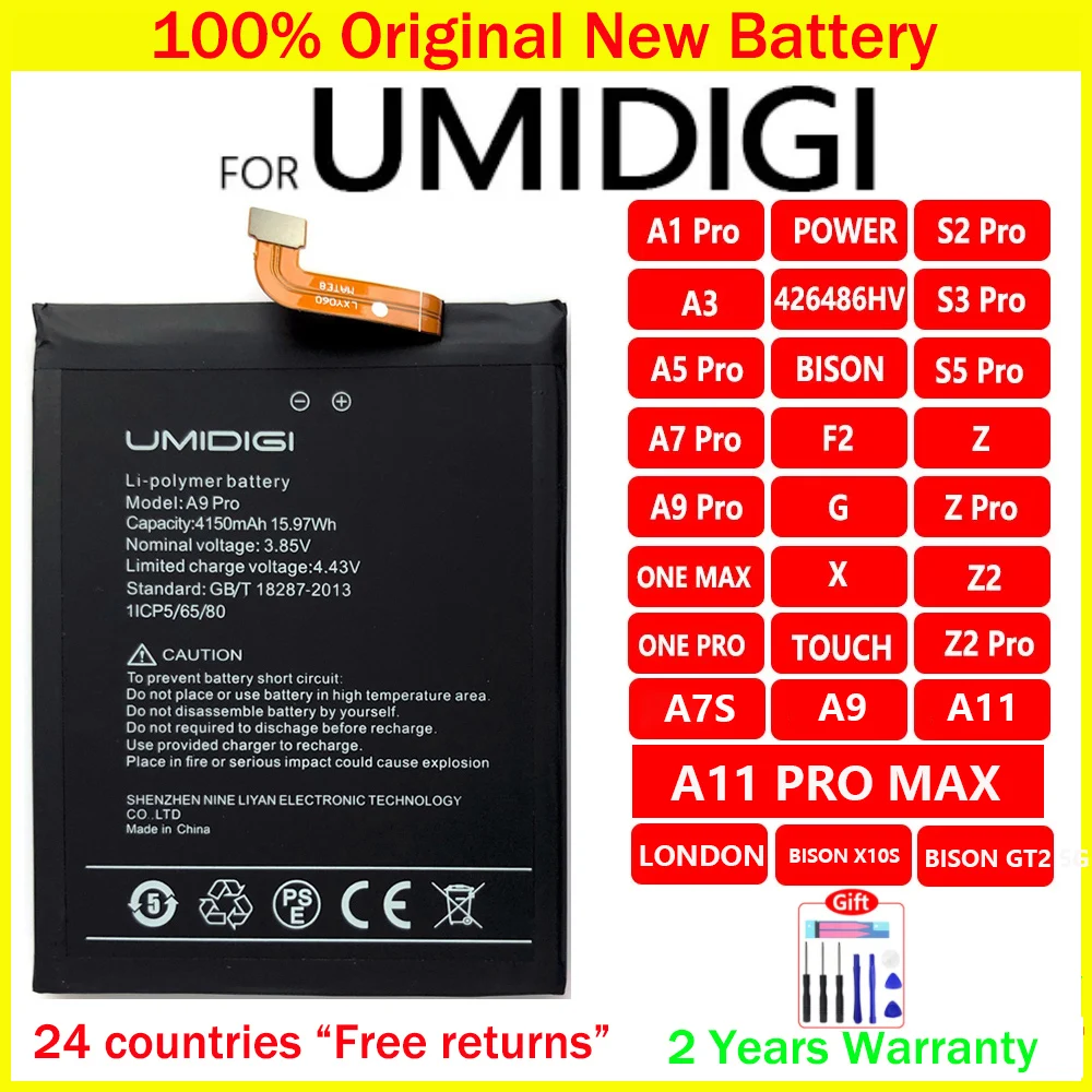 New-Original-Battery-For-UMI-Umidigi-A1-PRO-S2-Lite-A3-S3-S5-Pro-G ...