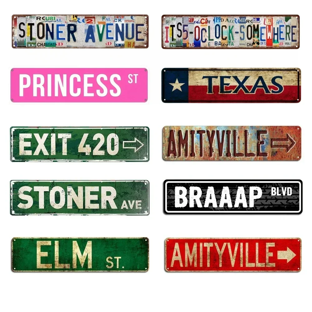 Vintage 5 O'clock Somewhere Unique Metal Signs Exit 420 Street Plaque ...