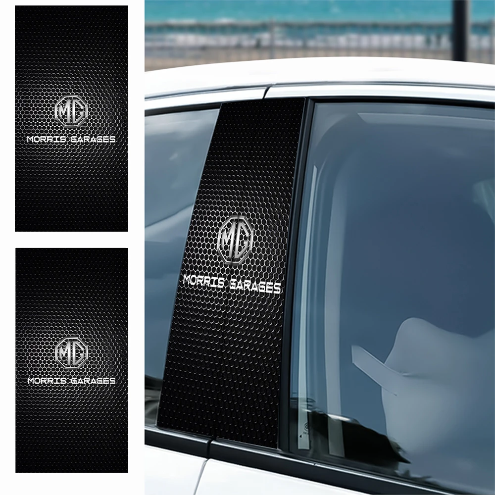 2Pcs Car Center Pillar Badge Anti-scratch Protector Films Stickers For ...