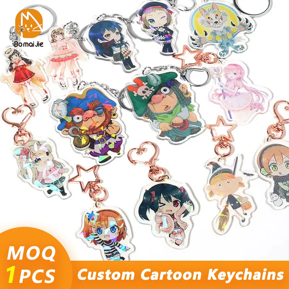 Custom-Keychain-Cartoon-Acrylic-Key-Chain-Photo-Customized-Anime-Charms ...