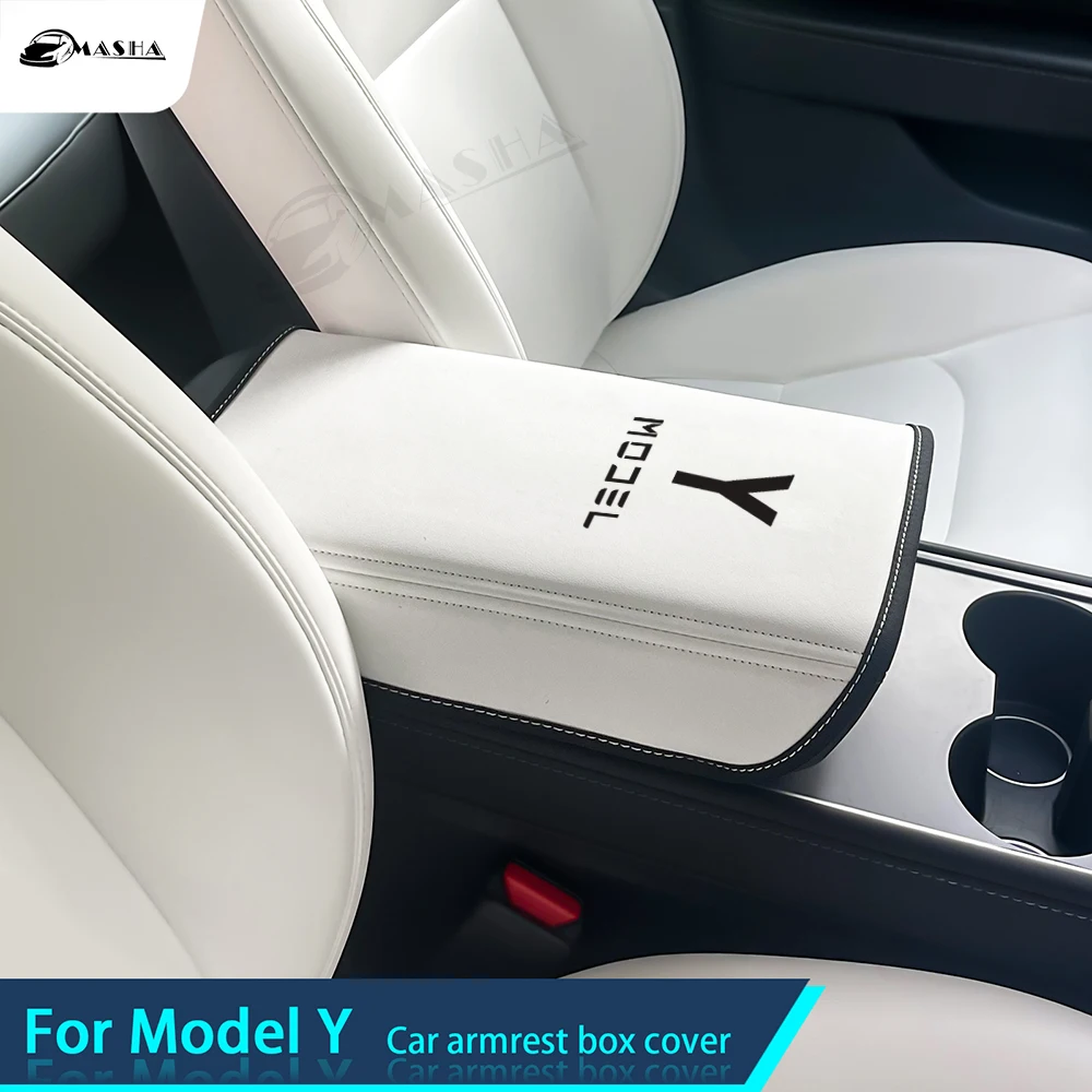 Car Armrest Box Cover for Tesla Model 3 Model Y 2017- 2019 2020 2021 ...