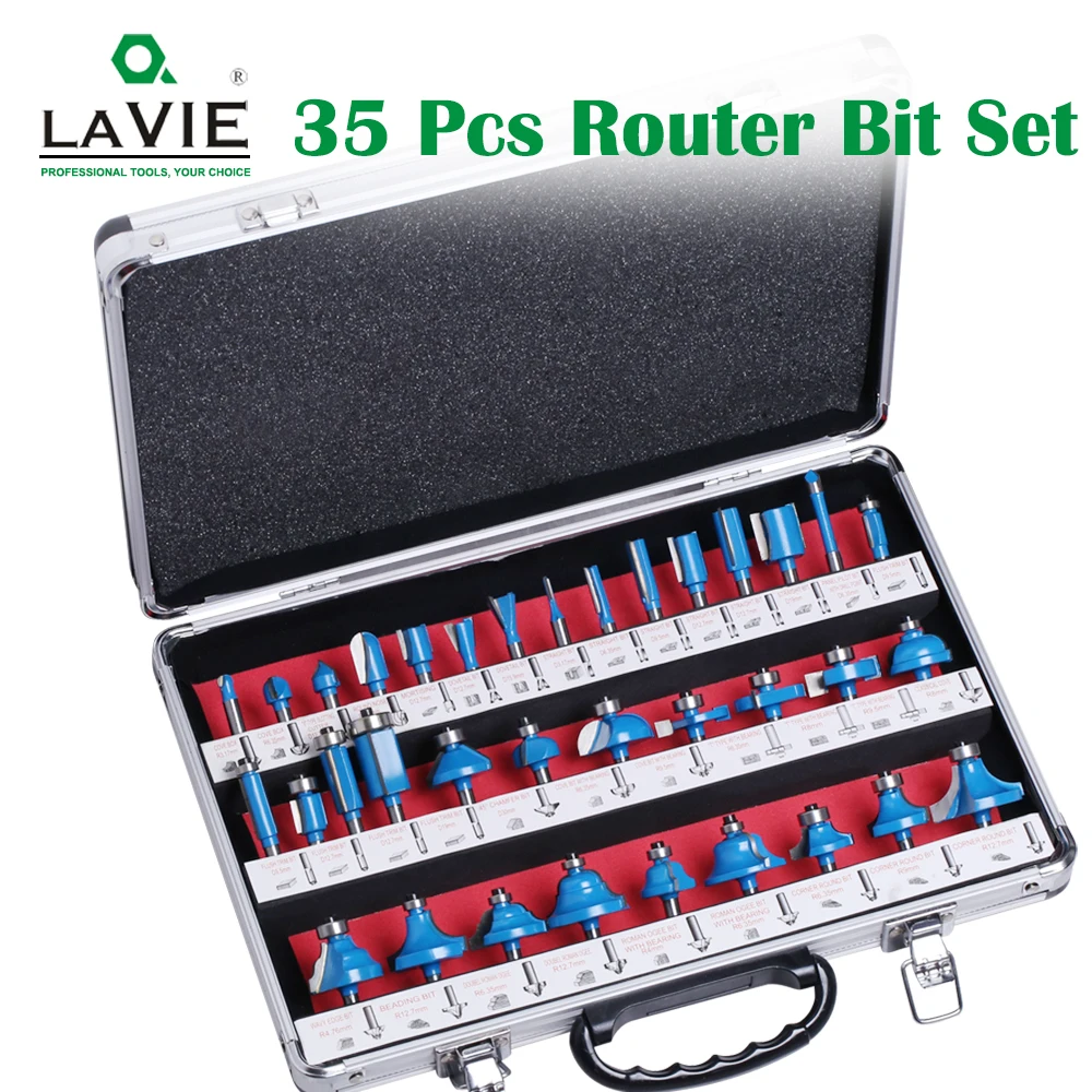 35PCS-1-4-Shank-Woodworking-Router-Bits-Flush-Straight-Chamfer-Trimming ...