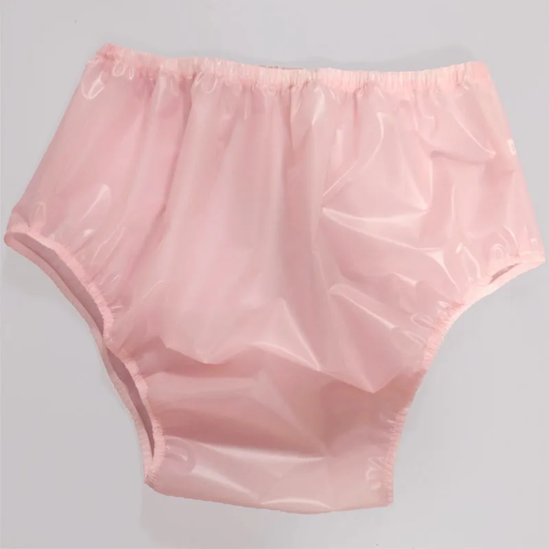 Pink-Transparent-PVC-Underpants-Adult-Sexy-Panties-Incontinence-Shorts ...