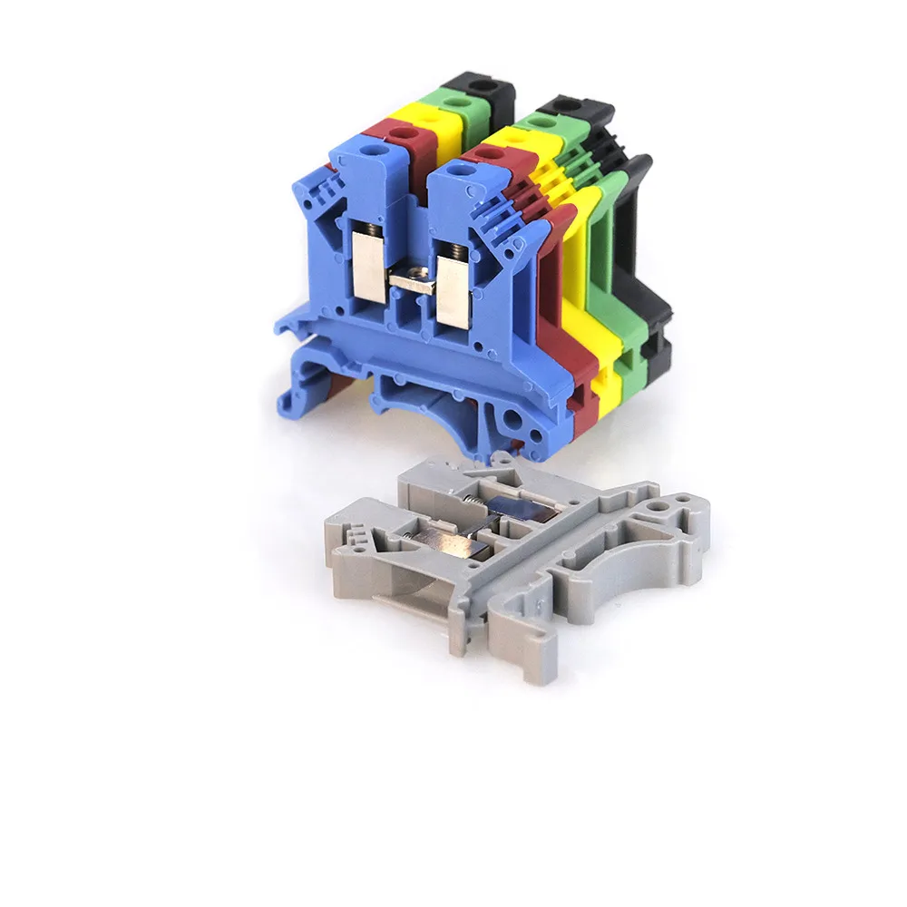 10Pcs Din Rail Terminal Block UK-2.5B Wire Electrical Conductor ...