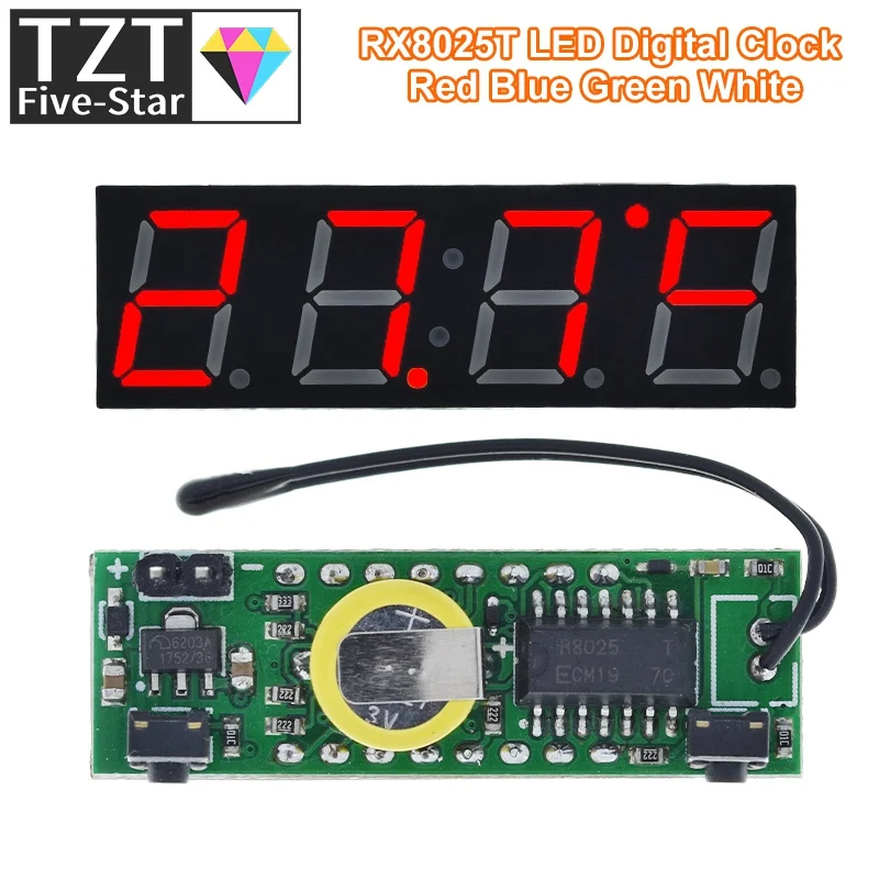 Led Relógio Digital Para Arduino 3 Em 1 Temperatura Módulo De Tensão Diy Tempo Termômetro
