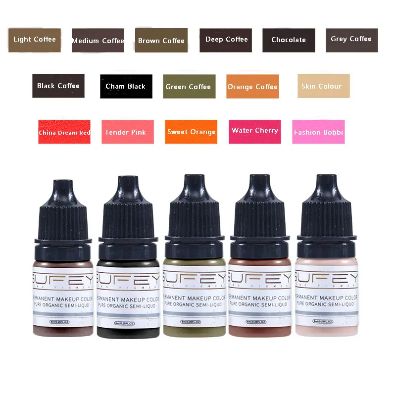 17 Color Permanent Makeup Pigments Tattoo Inks Lips Eye Line Tint for ...