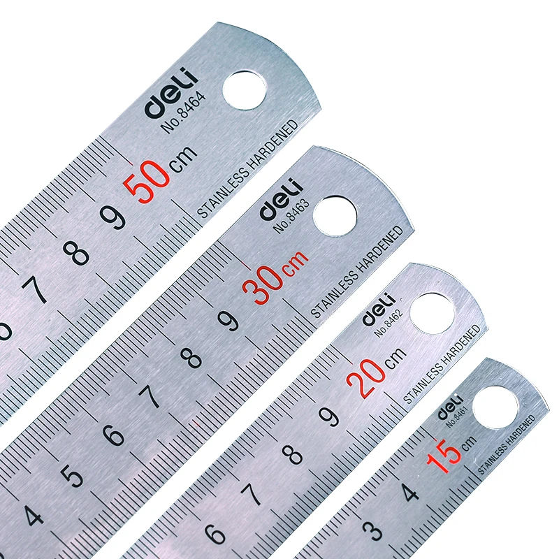 Stainless Hardened Steel Straight Ruler 15/20/30/50CM Student Rulers ...