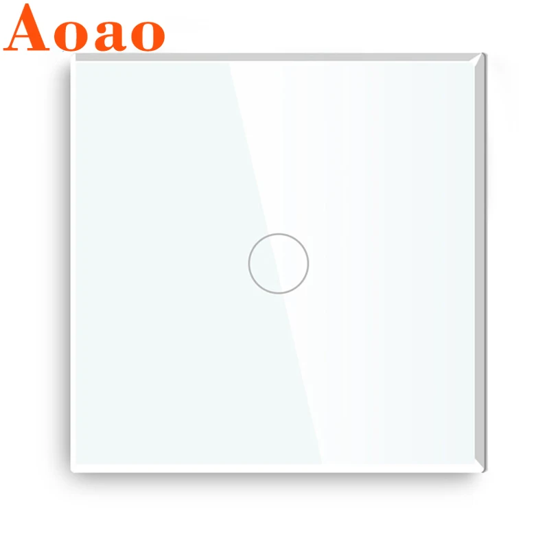 Wall touch light switch EU/UK standard Tempered Glass panel 1/2/3 gang ...