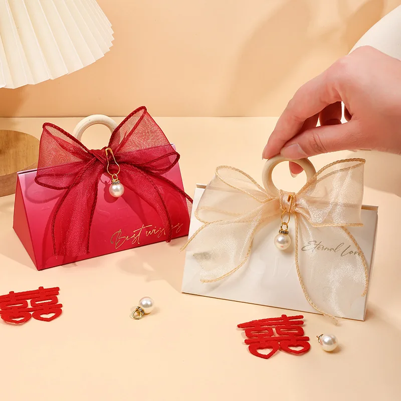 Large-Triangle-Shape-Paper-Bag-Packaging-Box-With-Handles-Wedding-Gifts ...