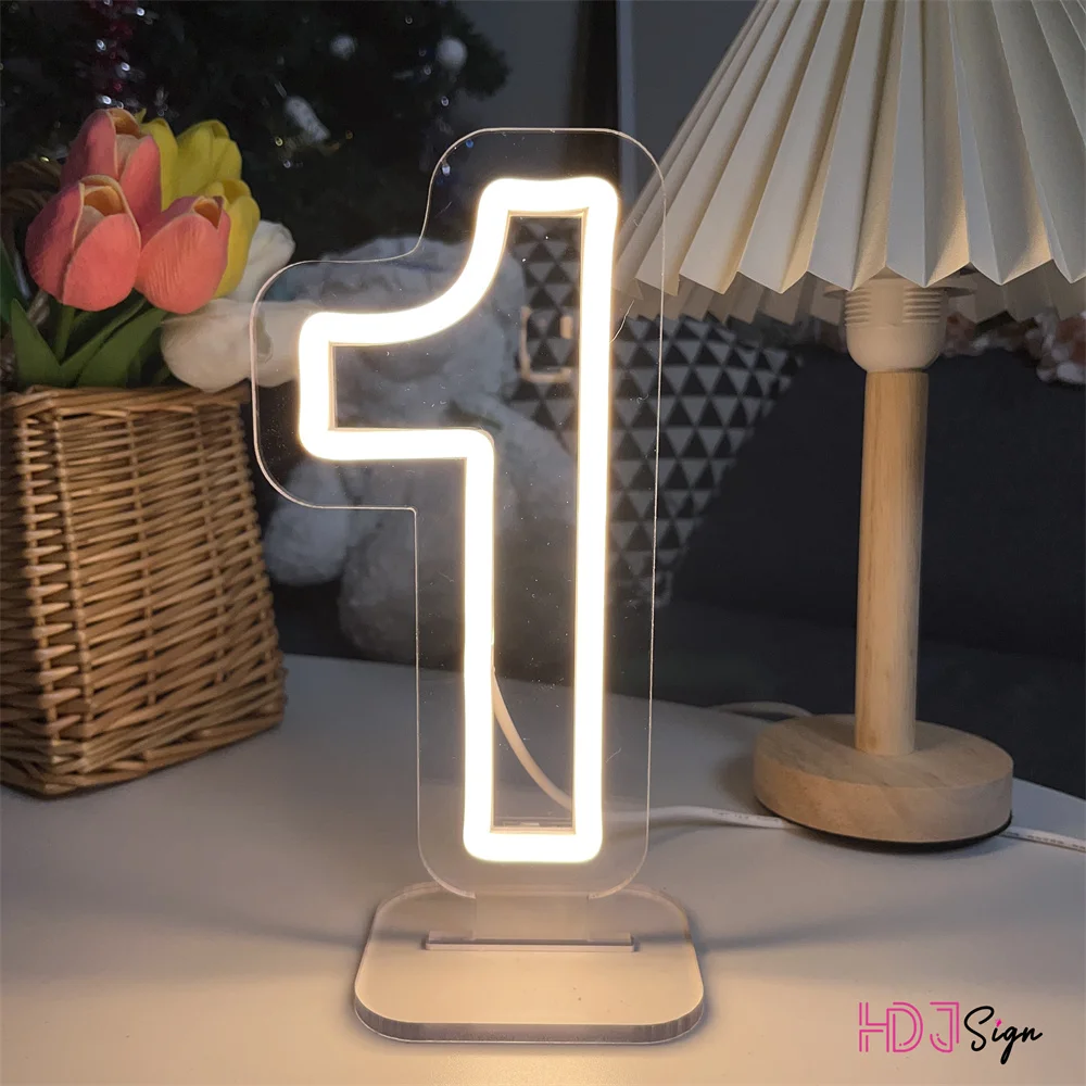 1 10 Números de Casamento Neon Lights Desk Light Home Decor Decoração ...