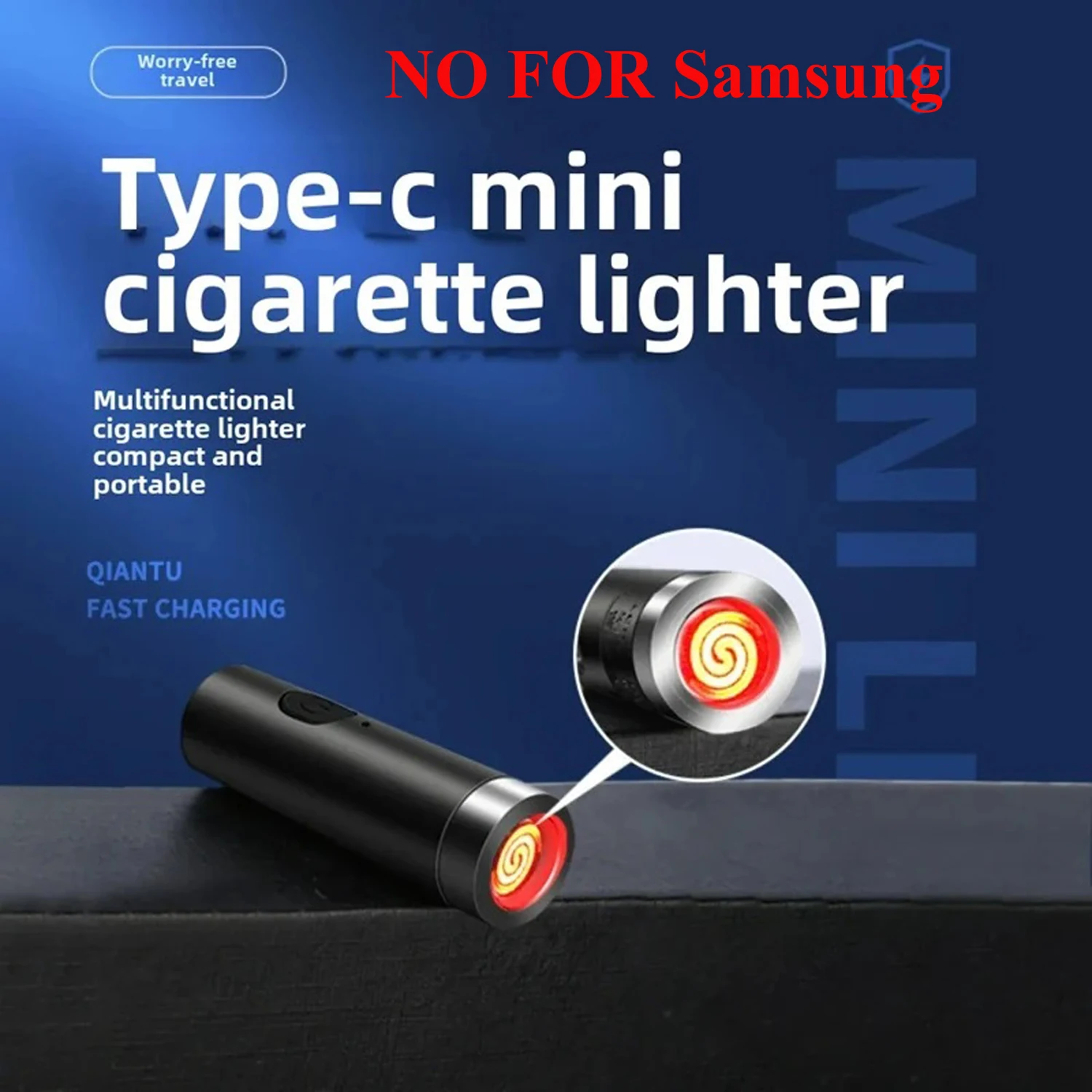 Mini Cigarette Lighter TypeC Plug-in Lighter Windproof Outdoor ...