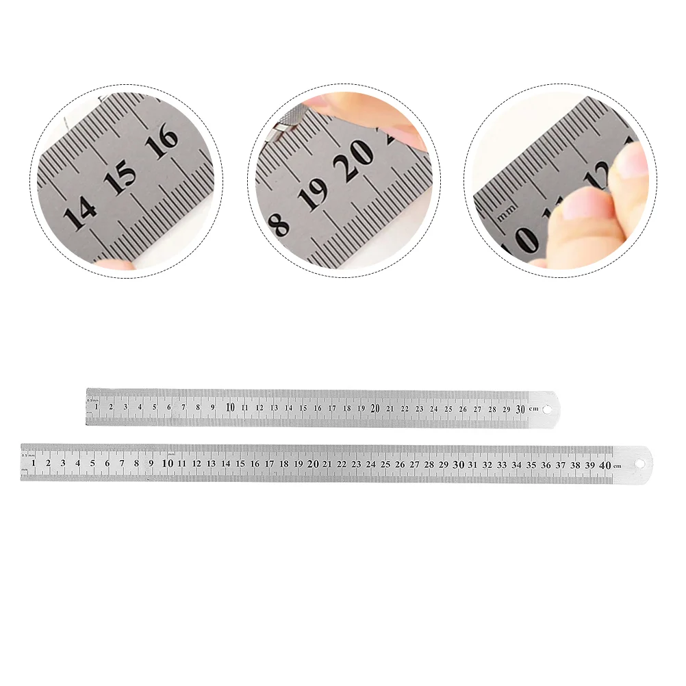 2pcs Math Geometry Tools Millimeter Ruler Straight Rulers Measuring ...