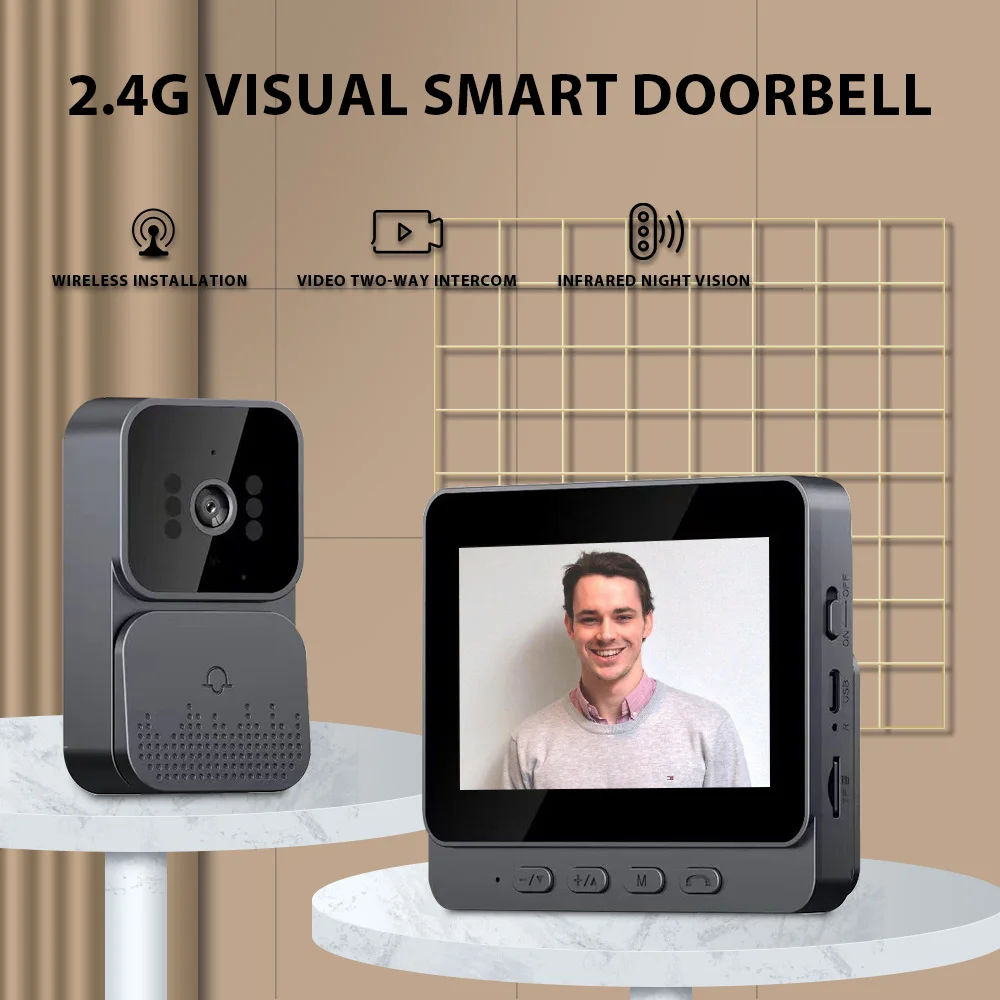 2-4G-Wireless-Visual-Intercom-Doorbell-with-Screen-Smart-High ...