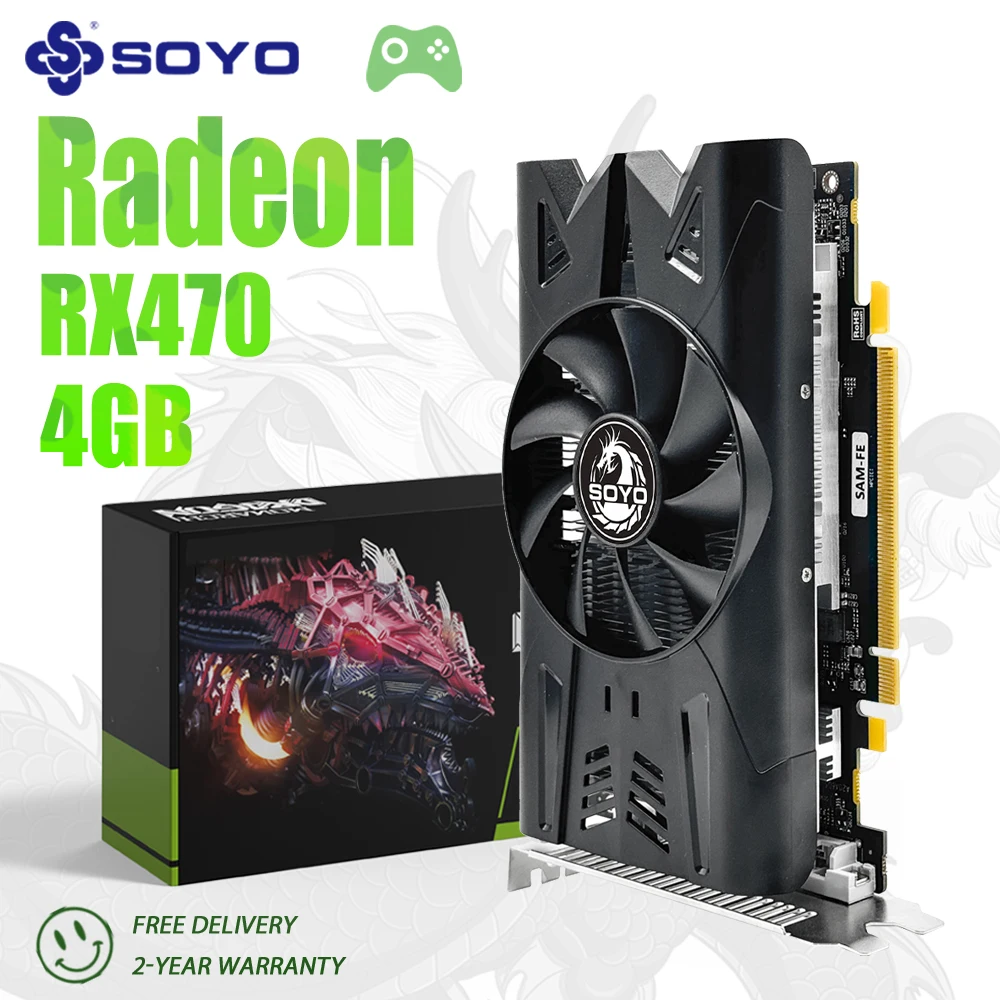 SOYO-New-AMD-RX470-4GB-gaming-graphics-card-GPU-256BIT-GDDR5-PCI-E3-0 ...
