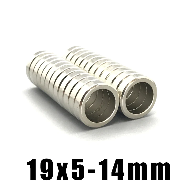 2-500Pcs-19x5-Super-Strong-Round-Neodymium-Ring-Magnets-19mm-x-5mm-Hole ...