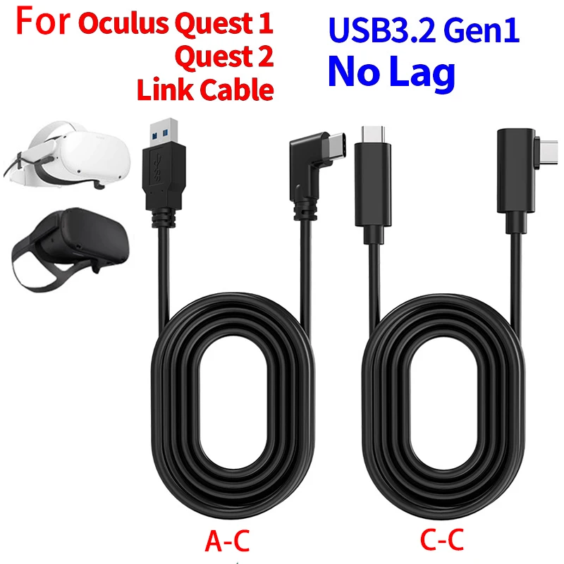 3/4/5m para oculus quest 2 ligação cabo usb 3.0 tipo cquick cabos de ...