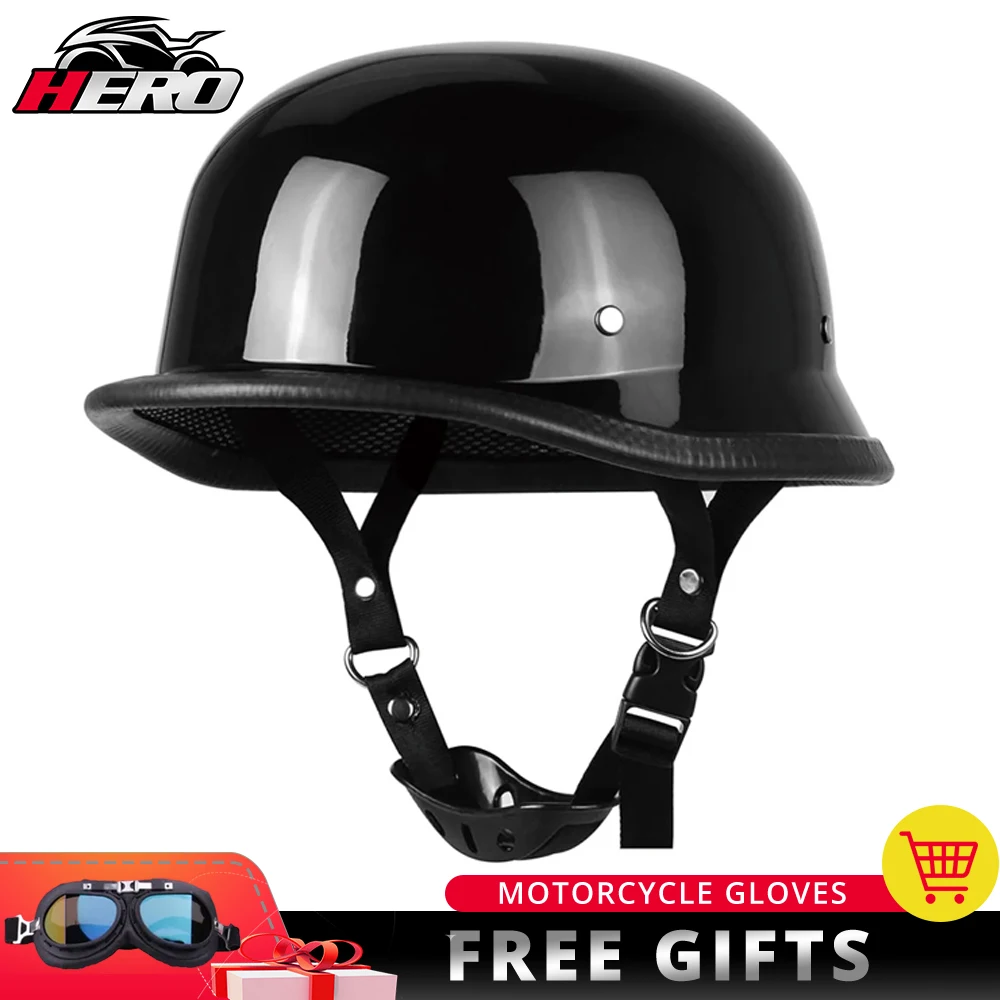 Retro-Motorcycle-Helmet-German-Leather-Style-Pilot-Motorcycle ...