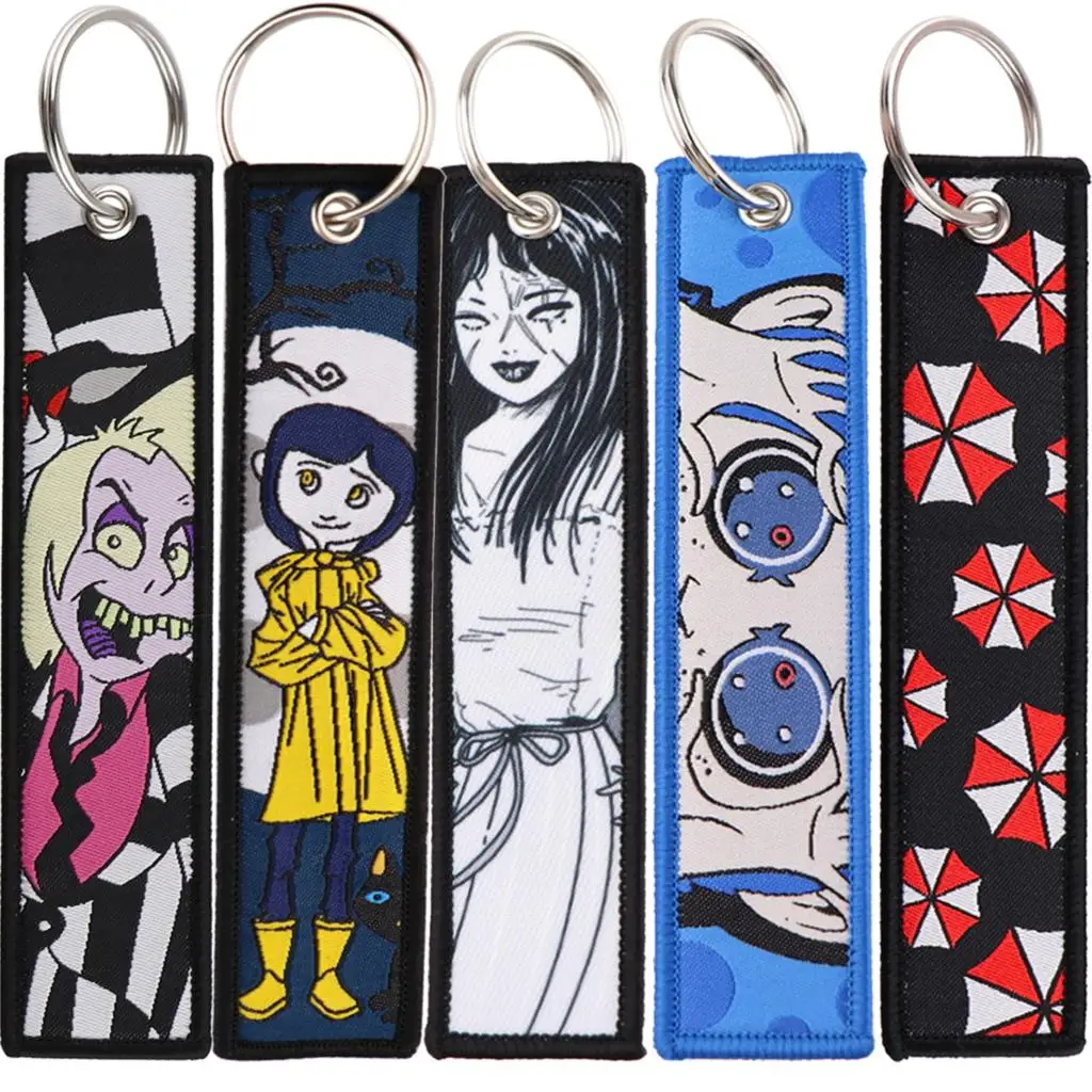 Halloween-Horror-Key-Tag-Scream-Embroidered-Jet-Keychain-For ...