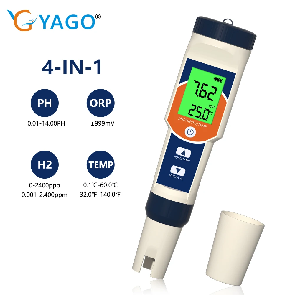 Digital Dissolved Hydrogen Tester 4-in-1 PH ORP H2 Temp Test Kit: The ...