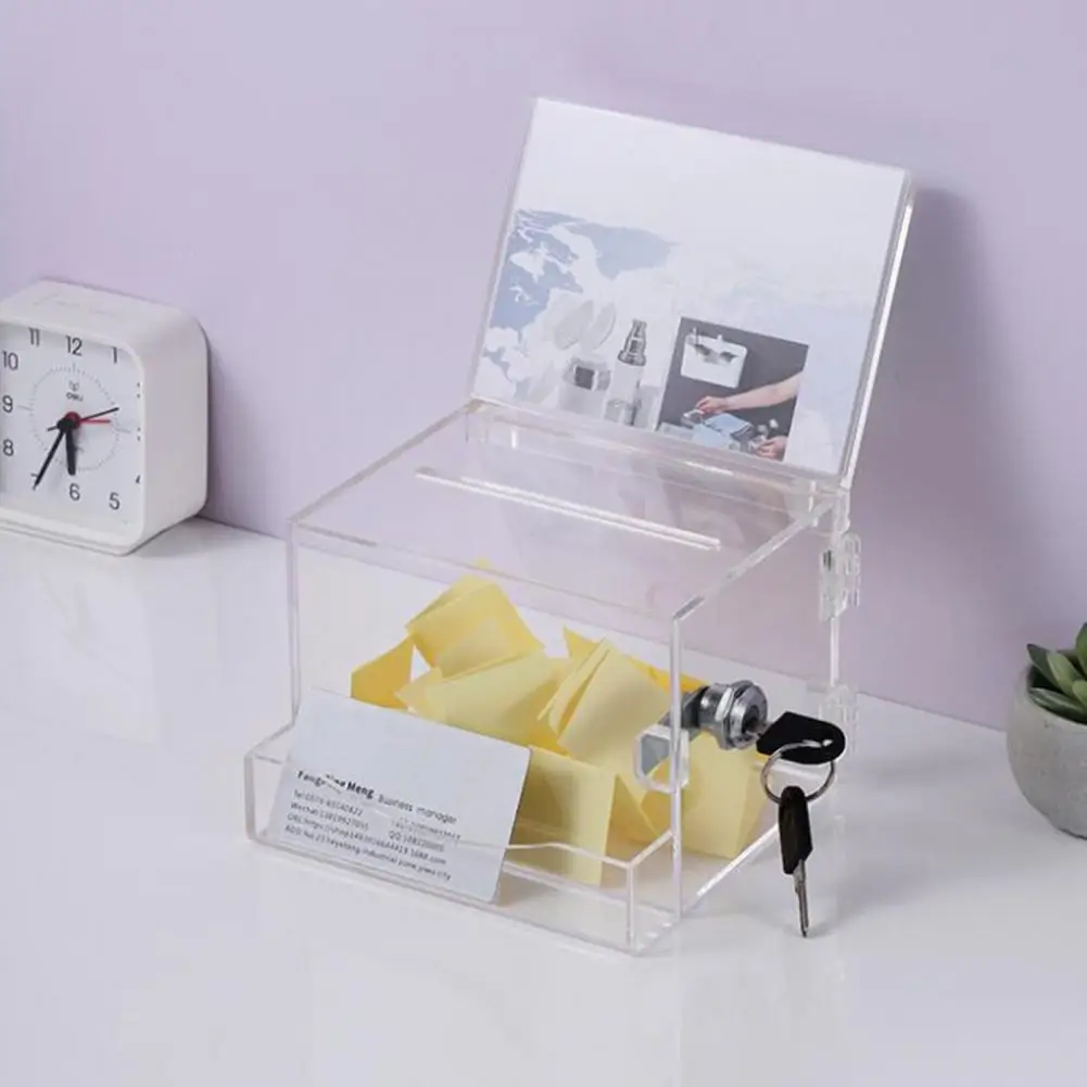 1Pc-Acrylic-Donation-Box-Lockable-Transparent-Ballot-Box-with-Folding ...