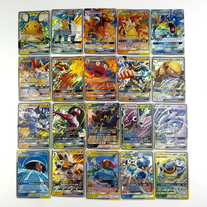 20Pcs/set English Pokemon Cards GX Tag Team Vmax EX Mega Shining Game ...