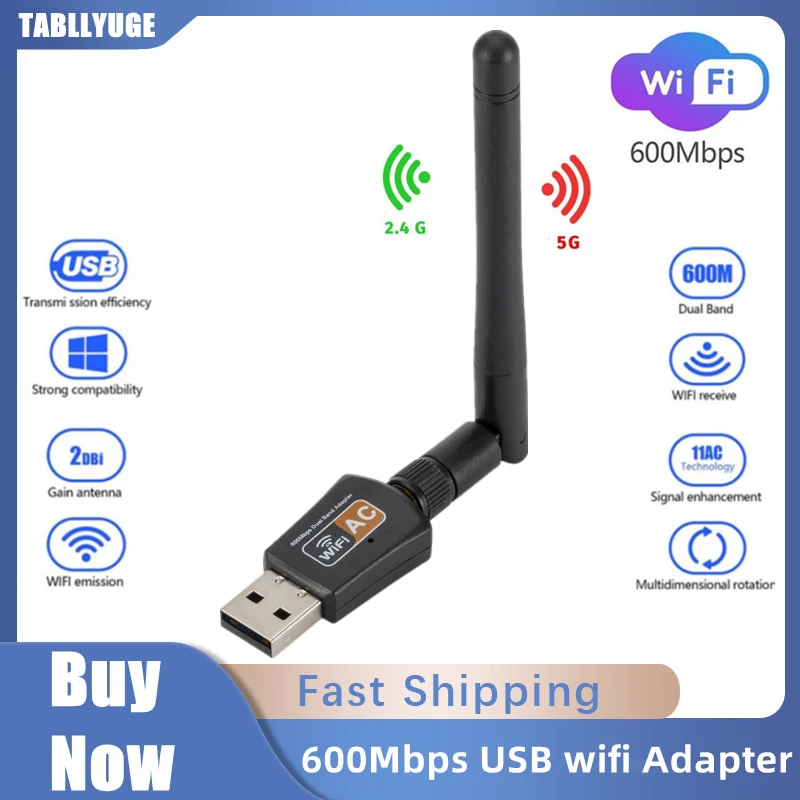 Dual-Band-600Mbps-USB-wifi-Adapter-2-4GHz-5GHz-WiFi-with-Antenna-PC ...
