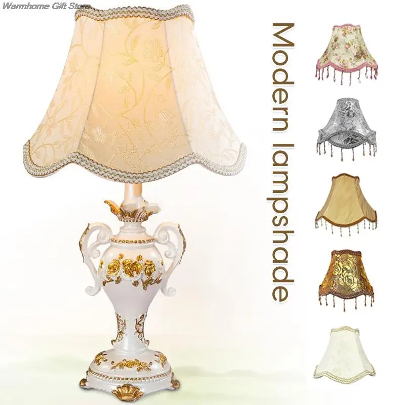 European Style Table Lamp Shade Cloth Bedside Lamp Shade Retro Fringe ...