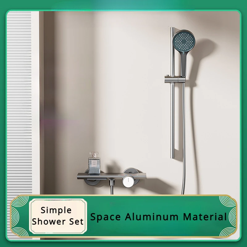 Bathroom-Two-Functions-Knob-Type-Water-Outlet-Simple-Shower-Set-Grey ...