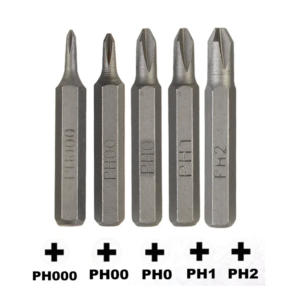 5pcs Magnetic Cross Screwdriver Bits Set PH0000 PH000 PH00 PH0 PH1 PH2 ...