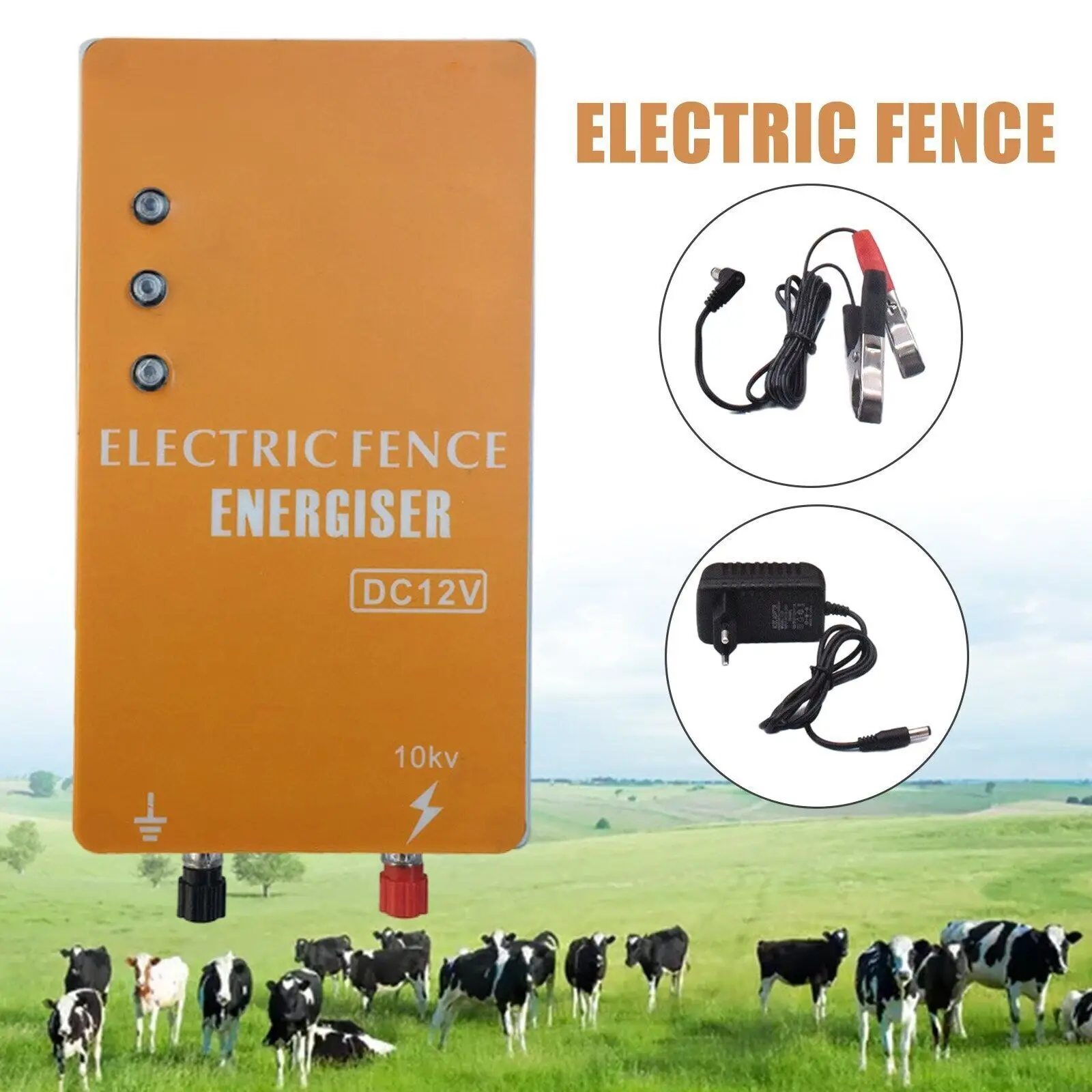 10KM-Electric-Fence-Solar-Energizer-Charger-Controller-High-Voltage ...