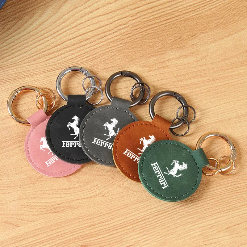Luxury Leather Ferrari Logo Keychain Keyring Key Chain Pendant For ...