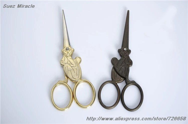 Chinese-Zodiac-Monkey-Pattern-Vintage-Scissors-Steel-Home-Use-Tailor-s ...