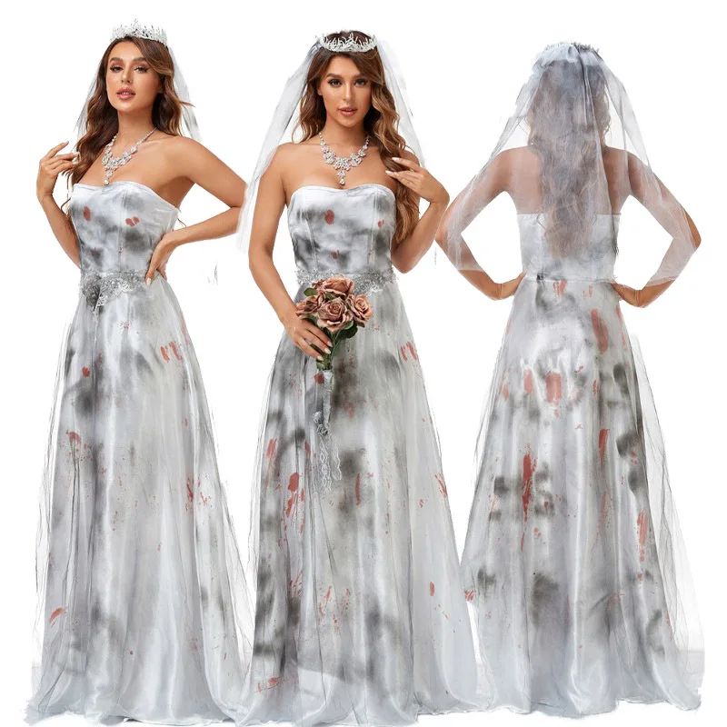 Halloween Ghost Bride Bridegroom Couples Masquerade Cosplay Horror ...