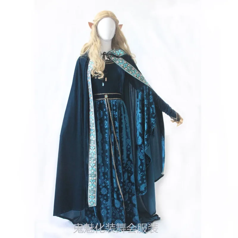 Blue-Elf-Princess-Set-Lord-of-The-Rings-Elf-Cloak-Dark-Pattern-Elf ...