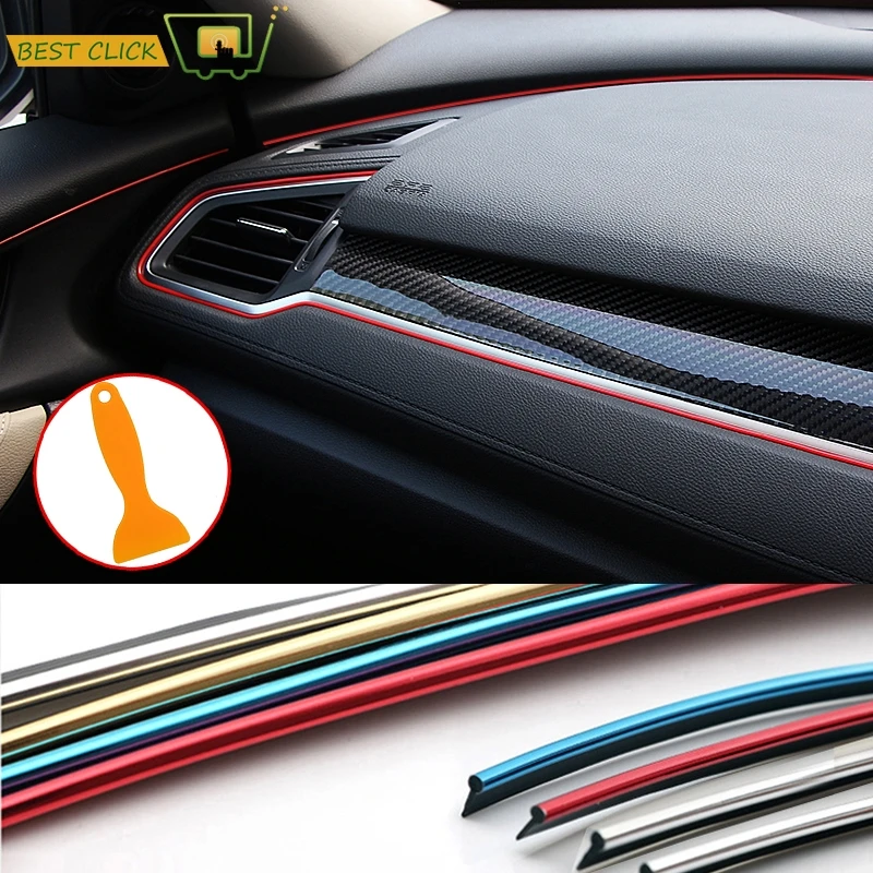 5m-Car-Interior-Moulding-Trim-Sticker-Strip-Center-Console-Styling ...