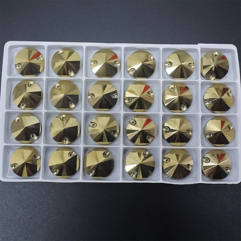 Golden-hematite-aurum-color-flat-back-sew-on-crystal-buttons-with-two ...