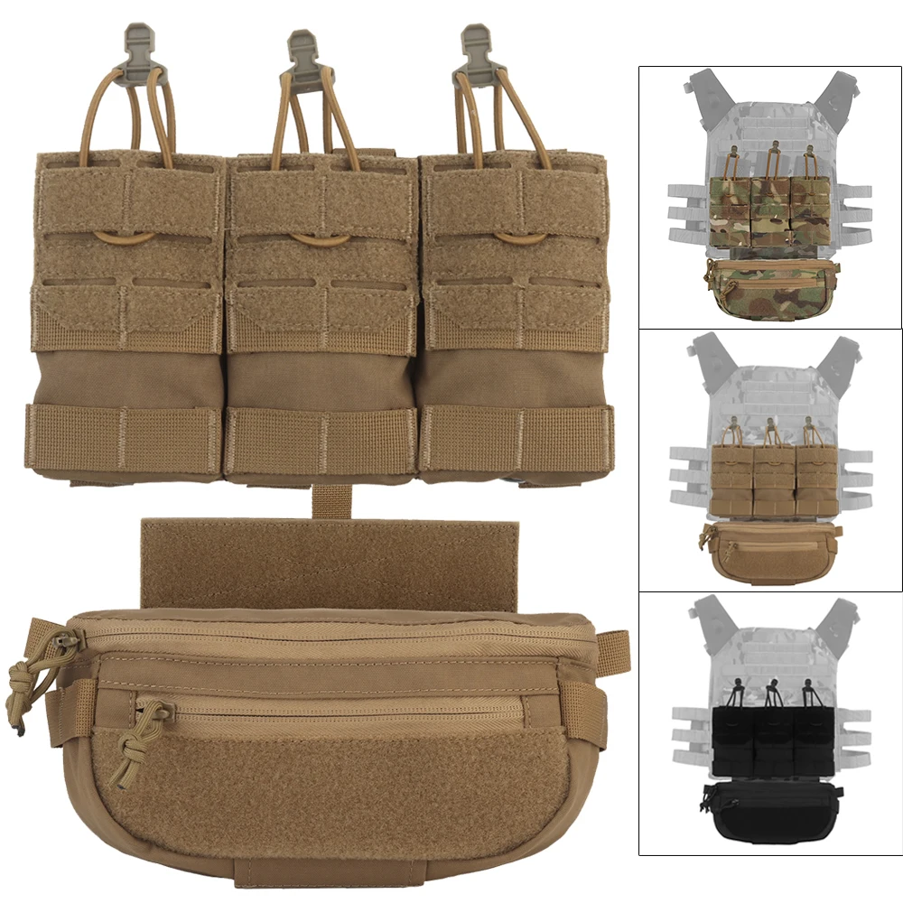 Tactical Vest Drop Pouch Fanny Bag,5.56 Triple Magazine Pouch,Plate ...