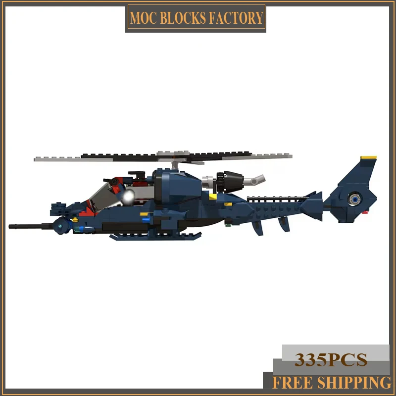 Blue Thunder Helicopter Model Moc Building Block Famous Military Series ...