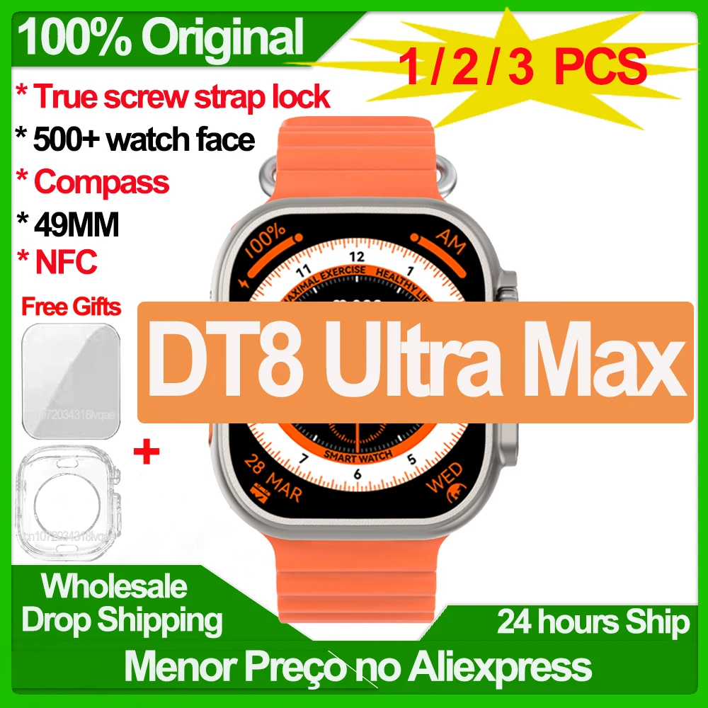 DT8 Ultra Max Series 8 Ultra relógio inteligente, bússola NFC, GPS ...